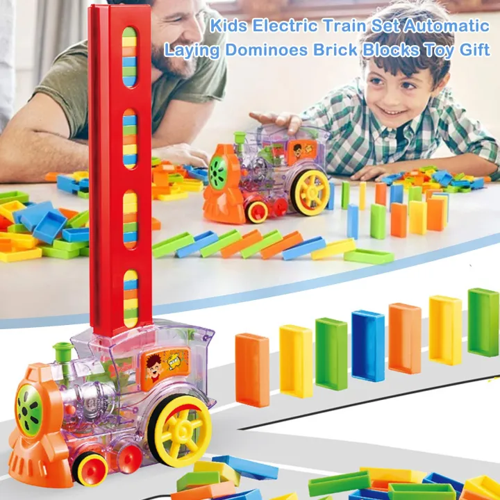 Electric Train Set Educational Children's Toy Domino Delivery Train ...