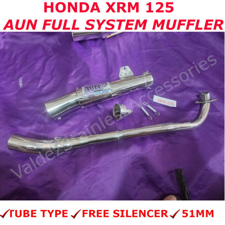 HONDA XRM 125 CARB MODEL , New Full System Open Muffler AUN , Stainless ...