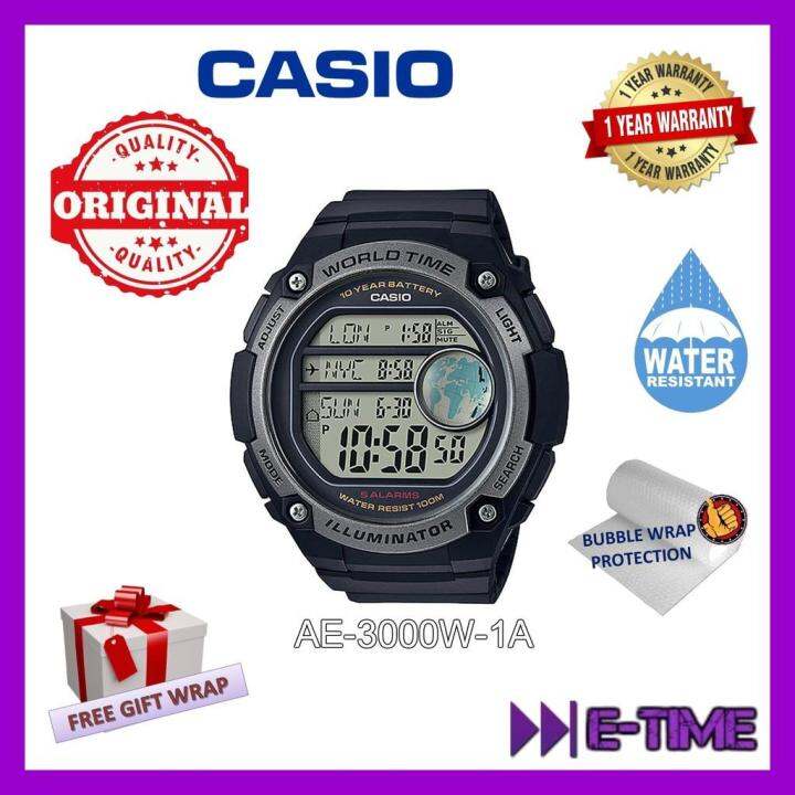 CASIO ORIGINAL AE-3000W-1A DIGITAL BIG CASE SIZE DIGITAL MEN WATCH ...