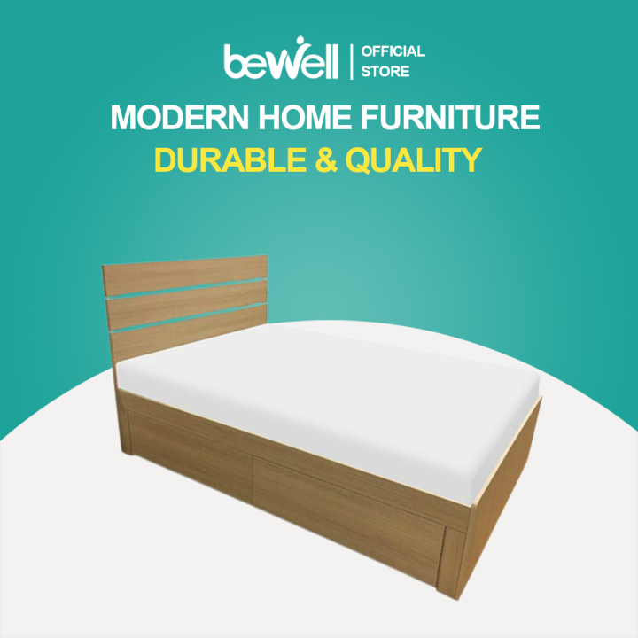 Bewell Simple Bed Frame with Two Drawers Home Furniture | Lazada PH