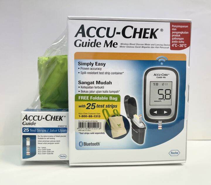 ACCU-CHEK GUIDE Blood Glucose Meter Set (with 25 test strips ) | Lazada