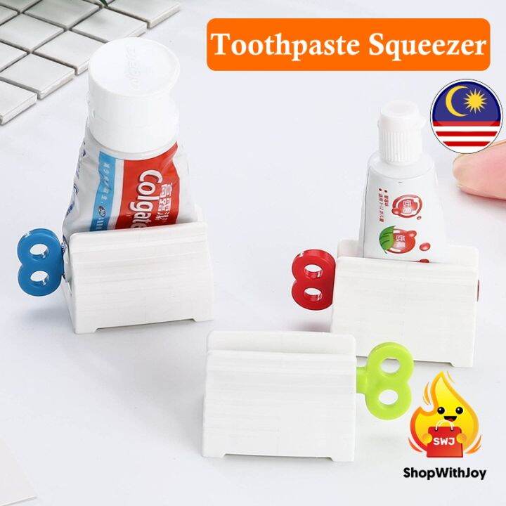 【ShopWithJoy】Toothpaste Squeezer Holder Toothpaste Dispenser Clip Roller Ubat Gigi Dispenser ...
