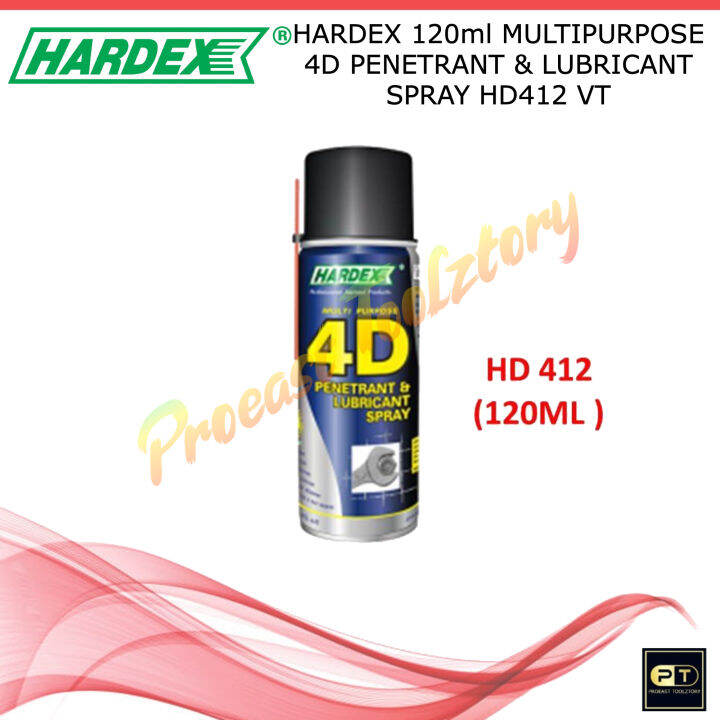 HARDEX 120ml MULTIPURPOSE 4D PENETRANT & LUBRICANT SPRAY HD412 VT | Lazada
