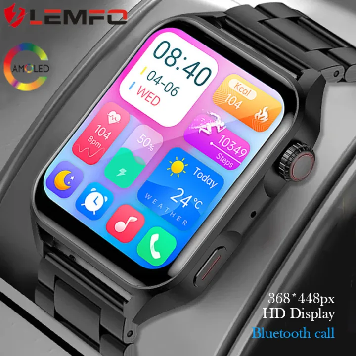 LEMFO 368*448 AMOLED Screen Smart Watch 2022 Bluetooth Call Heart Rate ...