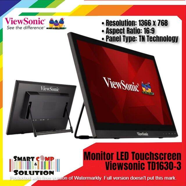 Monitor LED Touchscreen Viewsonic TD1630-3 / TD1603 15.6 Inch HDMI VGA ...