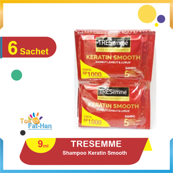 (6 sachet) - Shampoo Tresemme Keratin Smooth Sachet 6x9mL | Lazada ...