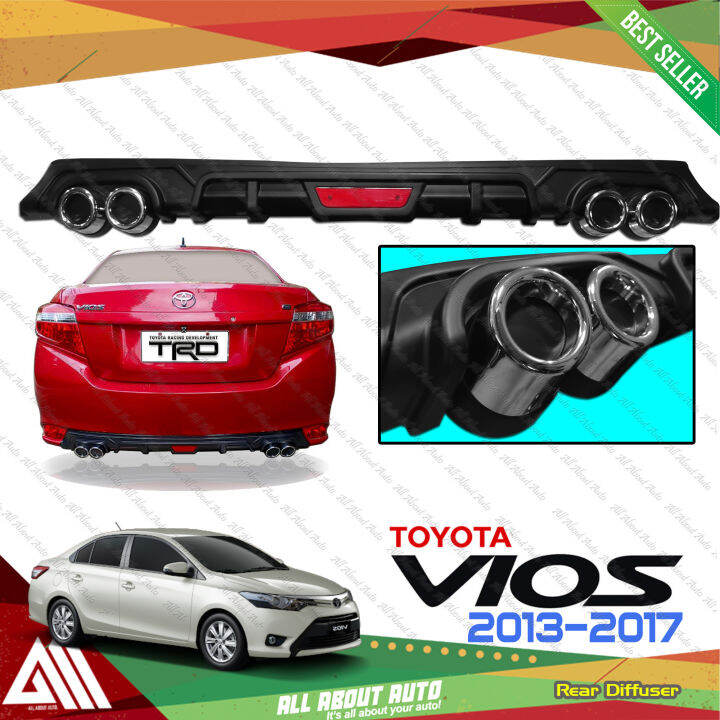 Toyota Vios 2013-2017 3rd Gen Rear Bumper Lip Diffuser (Matte Black ...