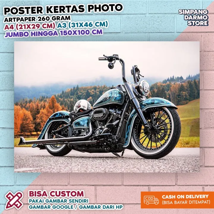 Poster Motor Harley Davidson Sport Moge Motor Gede Custom Tersedia ...