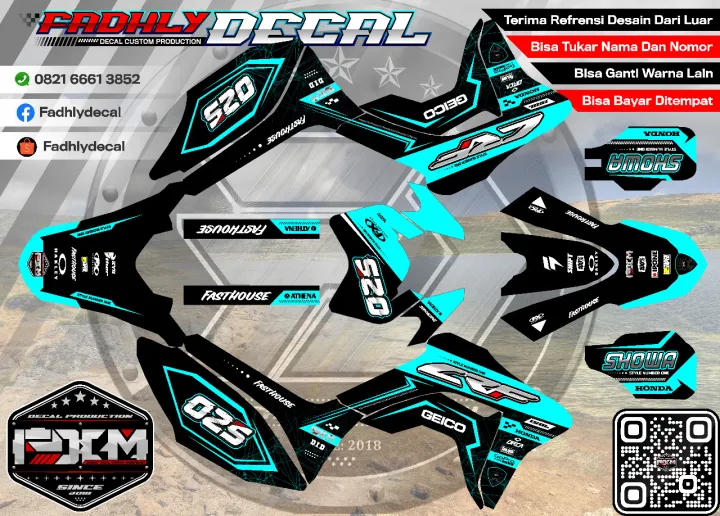 DECAL CRF 150L Fullbody tosca hitam Keren Sticker Fullbody | Lazada ...