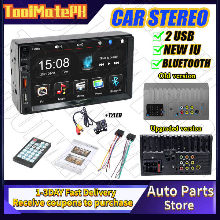 【Upgrade Pro】2 Din Car Stereo 7 INCH 2USB Touch Screen Car Radio Mirror ...
