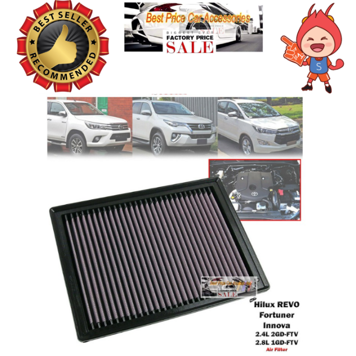 Hilux REVO Fortuner Innova 2.4L 2.8L 2015 - Present Air Filter | Lazada