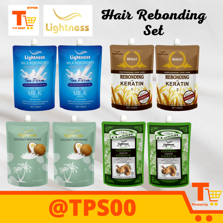 Lightness Hair Rebonding Set 1&2 1250ml *2 Pouch Hair Care (4011500/501 ...