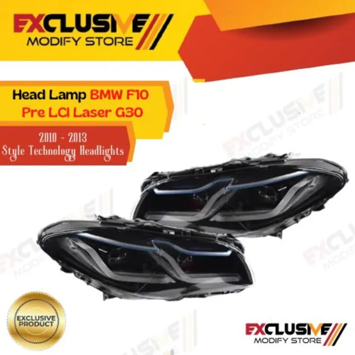 HEAD LAMP BMW F10 PRE LCI LASER G30 STYLE TECHNOLOGY HEADLIGHTS 2010 ...