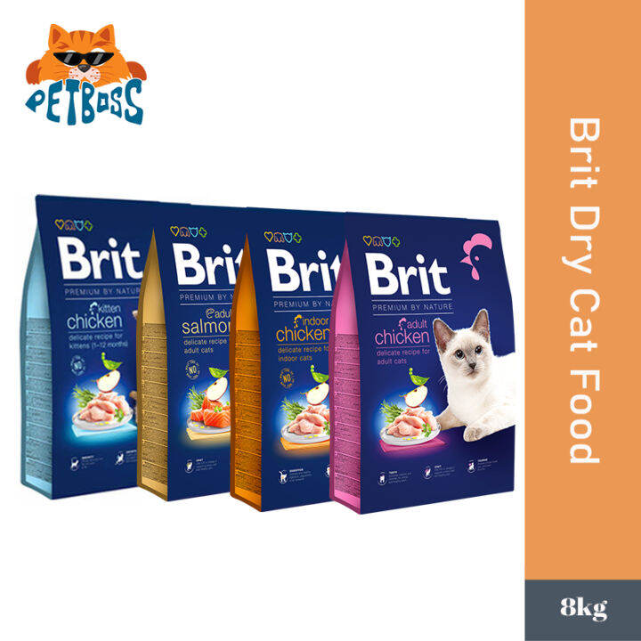 Brit Premium Cat Food (8kg) Chicken/Kitten/Salmon Adult/Brit Kucing ...