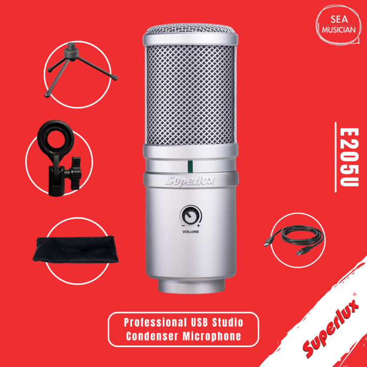 SUPERLUX E205U USB CONDENSER MICROPHONE (E205 U/ RECORDING USB MIC/ USB MIC) | Lazada