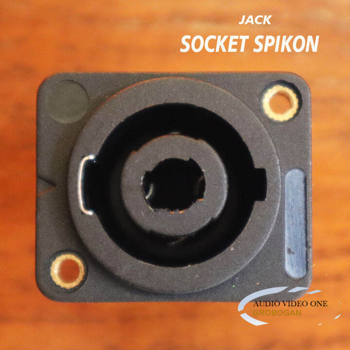 Socket Spikon Hitam Soket Jek Speakon 011 CP Jek Soket 2 Lubang Baut ...