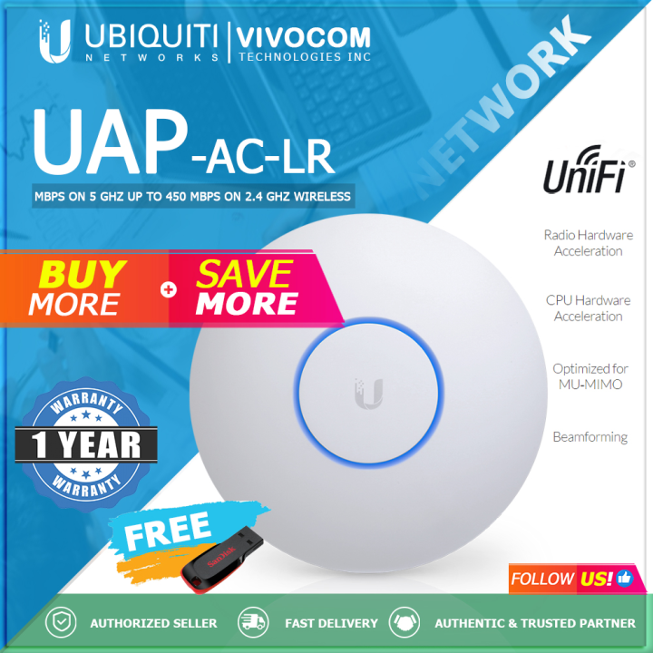 Ubiquiti UniFi AC LR Enterprise WiFi Access Point (UAP-AC-LR) With Free ...