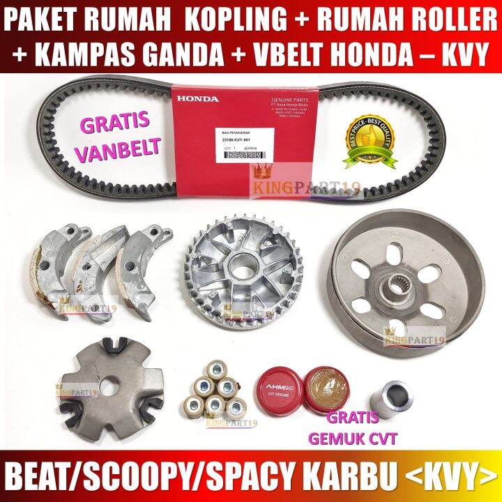 PAKET MANGKOK KAMPAS GANDA RUMAH ROLLER VANBELT BEAT KARBU SCOOPY SPACY KARBU - KODE KVY ...