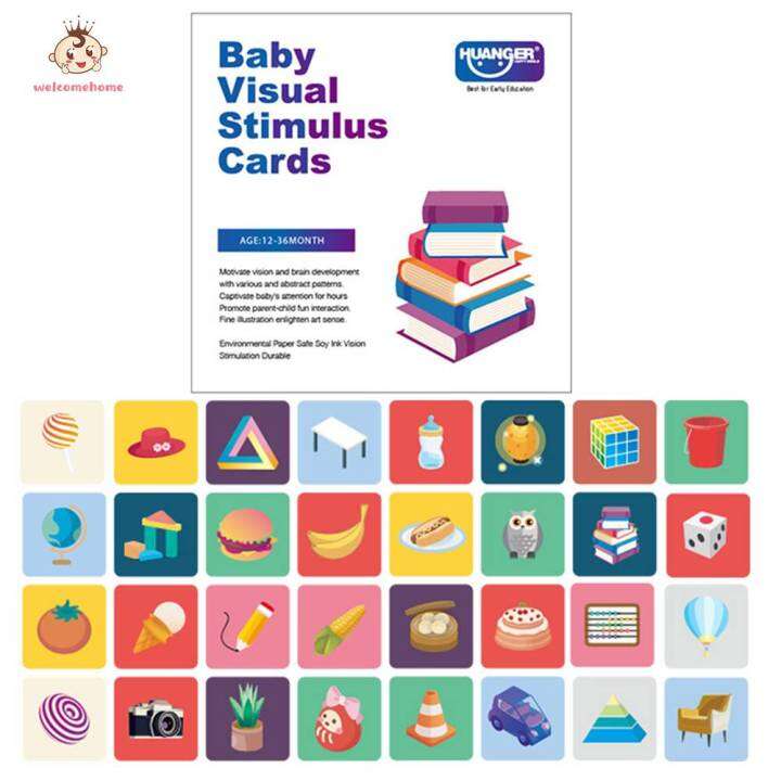 Educational Black White Visual Training Card Baby Color Stimulation ...