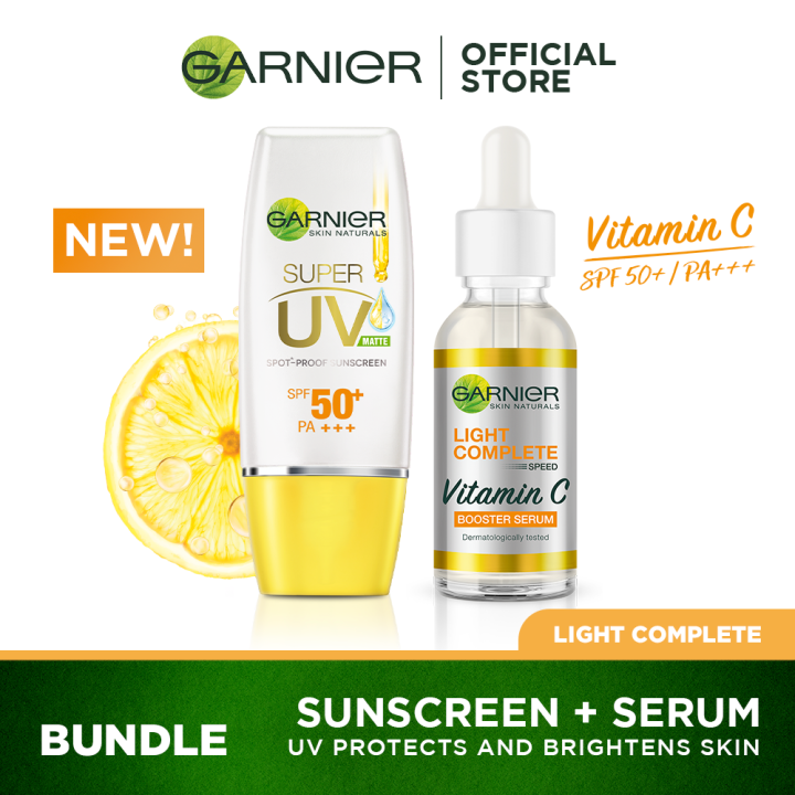 Garnier Bright Complete Summer Glow Duo: Garnier Vitamin C Serum (30ML ...