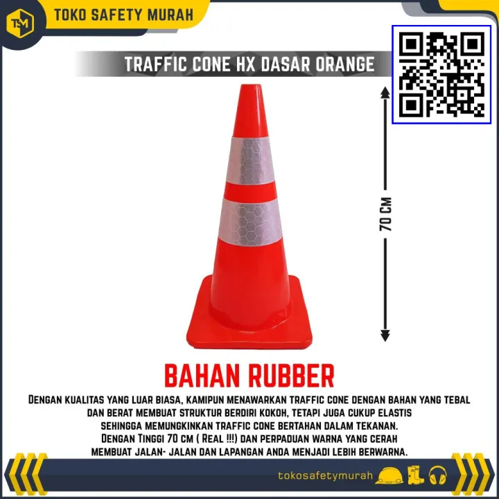 Traffic Cone 70cm / Kerucut Jalan Karet Rubber Premium Safety Cone 70 Cm | Lazada Indonesia