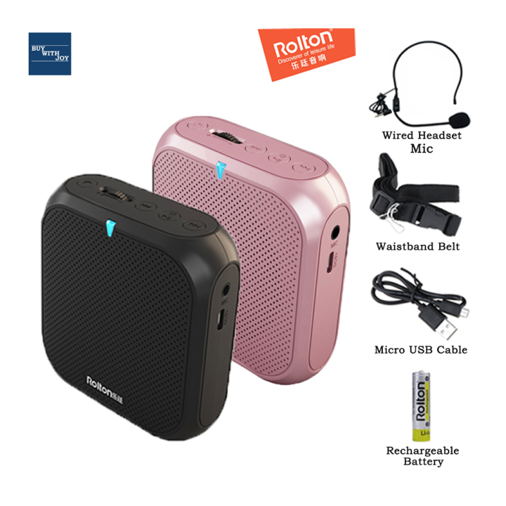 Rolton K400 Super Light Weight Mini Voice Amplifier Mic Portable Microphone Speaker for Teacher ...