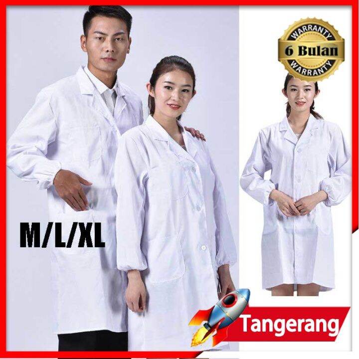 1pc Labolatorium JAS JAS LAB Unisex Jas Dokter Lengan Panjang JAS Praktek Rumah Sakit | Lazada ...