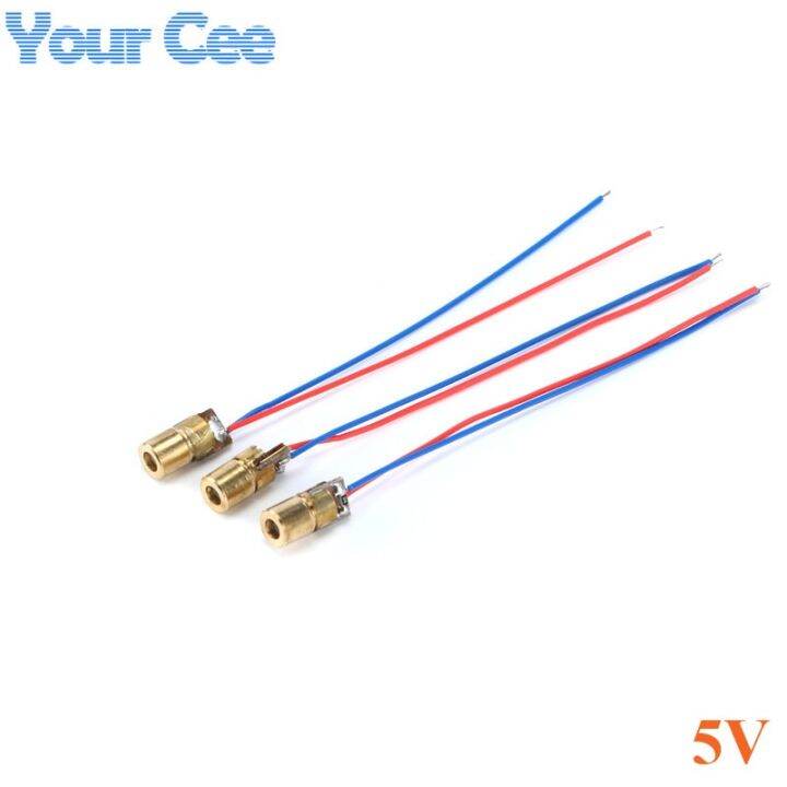 20 pcs 650nm 6mm DC 5V 5mW Laser Dot Diode Module Red Copper Head ...