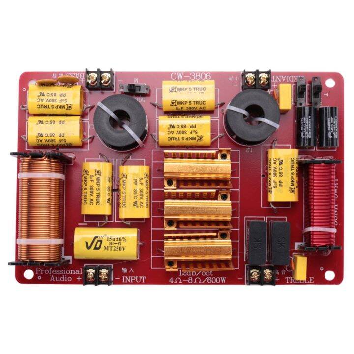 600W 3 Way Speaker Audio Frequency Divider 3 Unit Speaker Crossover for Car Home Audio System ...