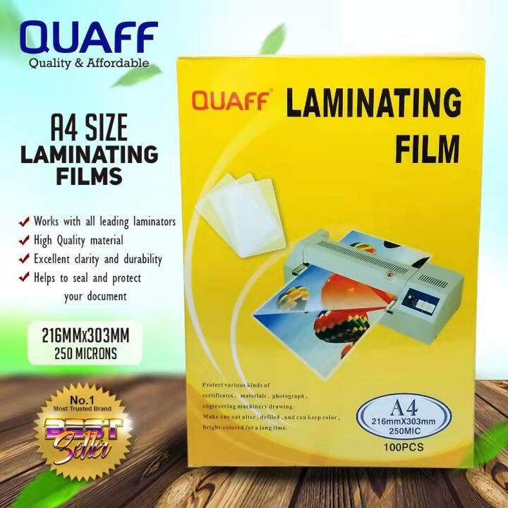 QUAFF Laminating Film A4 216*303MM 125mic / 250mic Hot Lamination (100 ...