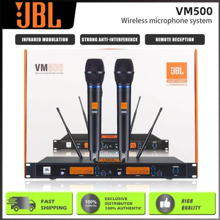 Wireless Microphone VM500 1 Tow 2 Adjustable Frequency Volume System All Metal | Lazada PH