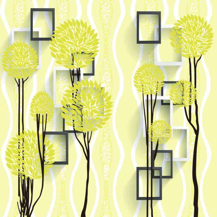 Wallpaper Dinding Motif Daun Kuning 3d Kotak | Lazada Indonesia