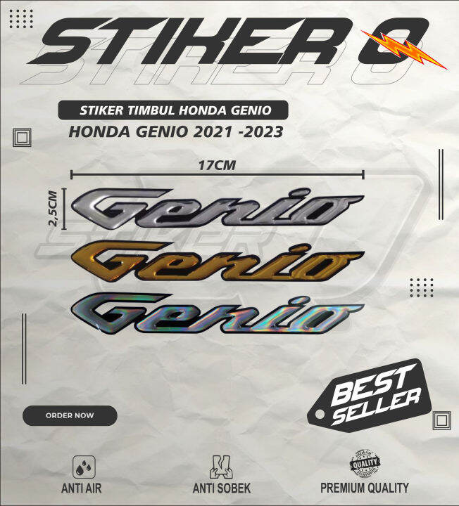 StikerQ Sticker Emblem Timbul Honda Genio - Logo Tulisan Genio Tahun ...