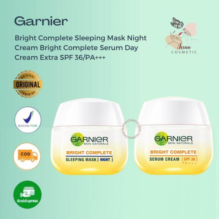 Garnier Bright Complete - Day and Night Cream Skincare Krim Pagi dan Malam Moisturizer | Lazada ...