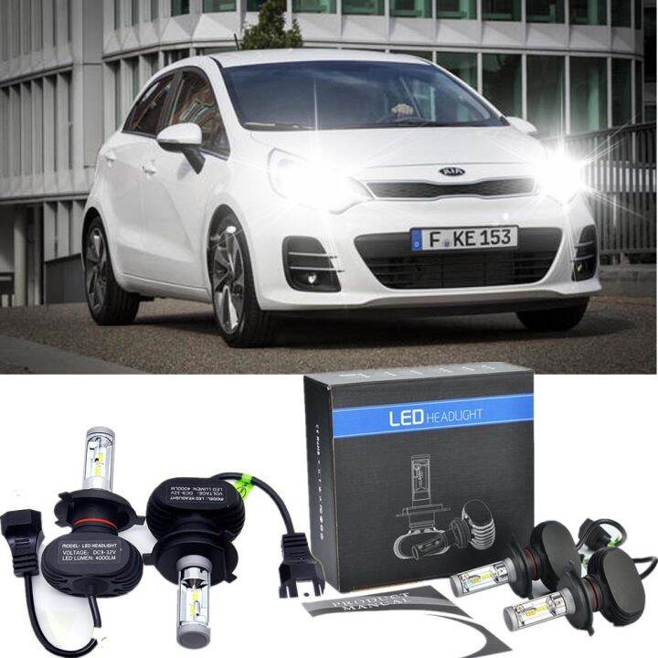 1 pair led headlight 8000lm auto h4 for kia rio (ub) sedan 3rd ...