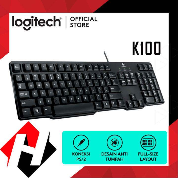 Keyboard Logitech K100 / Keyboard Logitech Wired PS/2 Murah | Lazada Indonesia