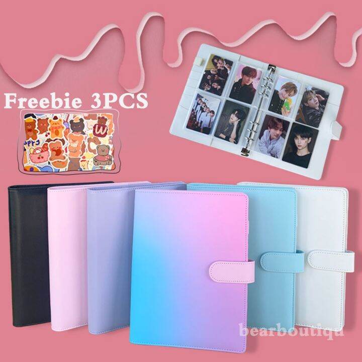 【Free Stickers】4 Pcs binders notebook binder for lomo cards macaron ...