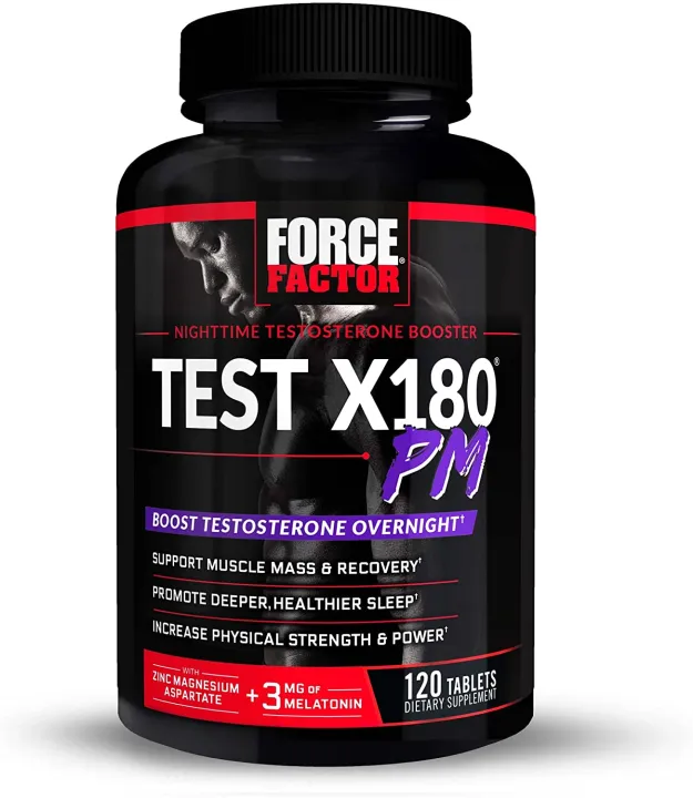 Force Factor (120 Tablets) Test X180 PM Testosterone Booster for Men ...