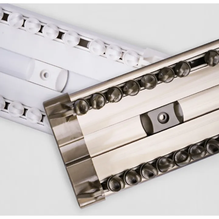 Luxurious Thick Double Rails Design Straight Curtain Track Set Side ...