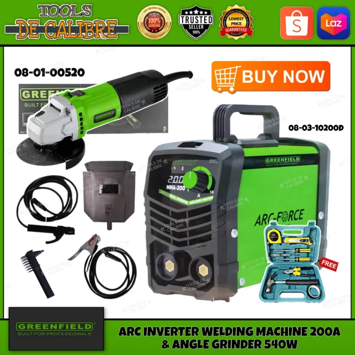 GREENFIELD ARC 200A Inverter Welding Machine 08-03-10200D & Angle ...
