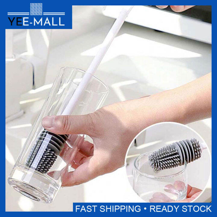 Multifunction 360 Silicone Cup Long Handle Brush Scrubber Clean Milk ...
