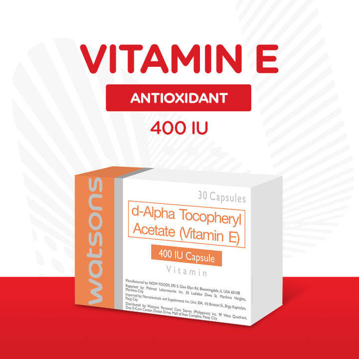 WATSONS Vitamin E 400IU 30 Tablet(sold per piece) | Lazada PH
