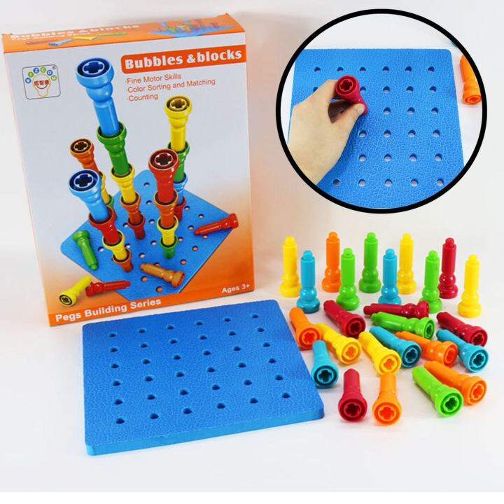 Ready Stock Bubbles & Blocks Pegs Building Series Stacking Puzzle ...