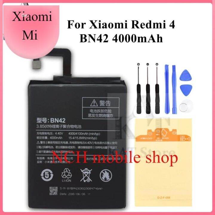 โทรศัพท์มือถือ Li-Polymer สำหรับ Xiaomi Redmi 4 BN42 4000MAh ...