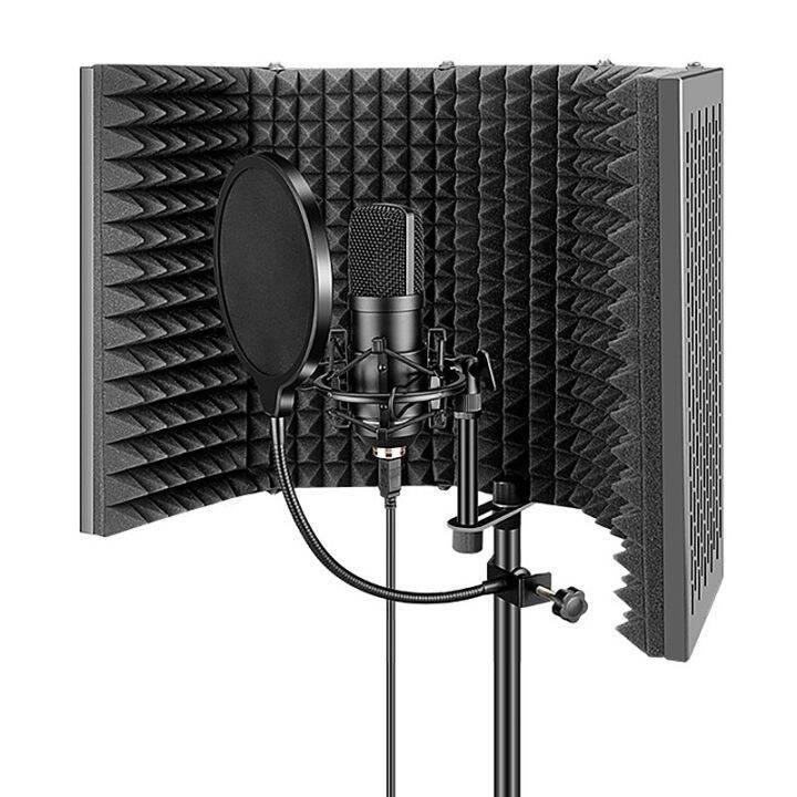 Microphone Isolation Shield, Studio Mic Sound Absorbing Foam Reflector ...