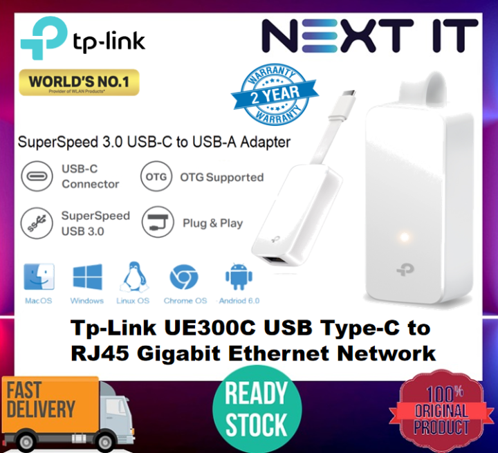 [READY STOCK] Tp-Link UE300C USB Type-C to RJ45 Gigabit Ethernet ...