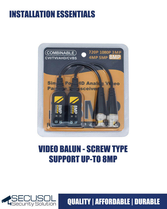 CCTV Video Balun Connector - Screw Type (Support up to 8MP) | Lazada PH