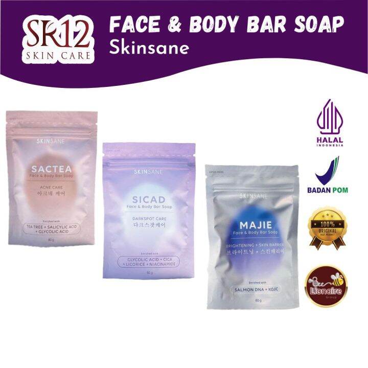 SKINSANE FACE & BODY BAR SOAP / SABUN BATANG / UNTUK WAJAH DAN TUBUH ...