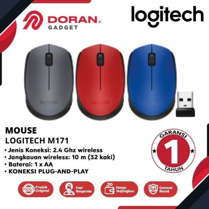 Logitech M171 Wireless Mouse With USB Receiver Mouse Tanpa Kabel - Garansi Resmi 1 Tahun ...