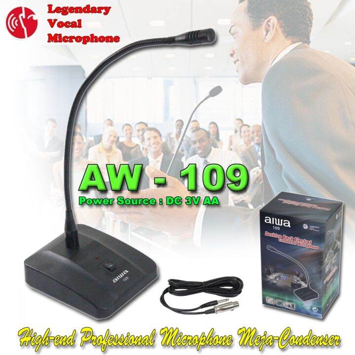 Microphone Stand Mic Microphone Meja Podium Aiwa 109 Cocok Buat Acara ...